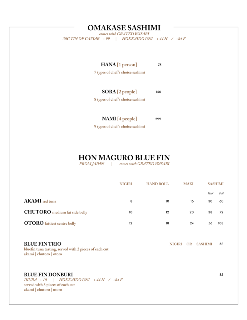 NORI JAPANESE RESTAURANT | Menu